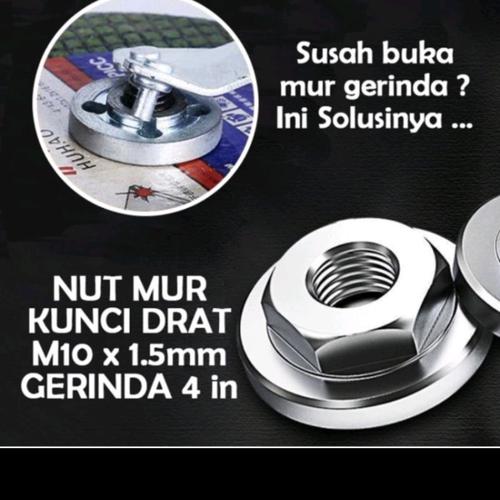 Jual nut mur kunci drat m10 mesin gerinda 4 inch nut angle grinder 4 ...
