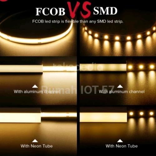 Jual COB Led Strip 12volt 8mm per rol CRI95 DOTLESS Warm White& Neutral ...