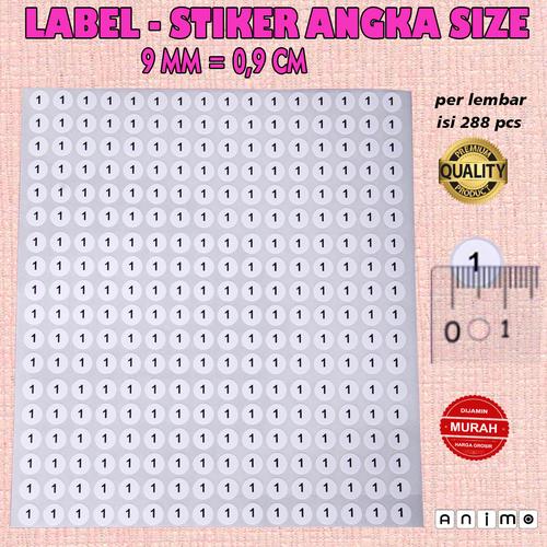 Jual LABEL - STIKER ANGKA SIZE - Jakarta Utara - ANIMO LABEL | Tokopedia