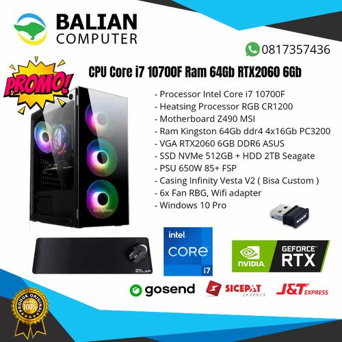 Jual PC Core i7 10700 + Ram 64GB + RTX 2060 + SSD & HDD 2TB ( CPU Only ...