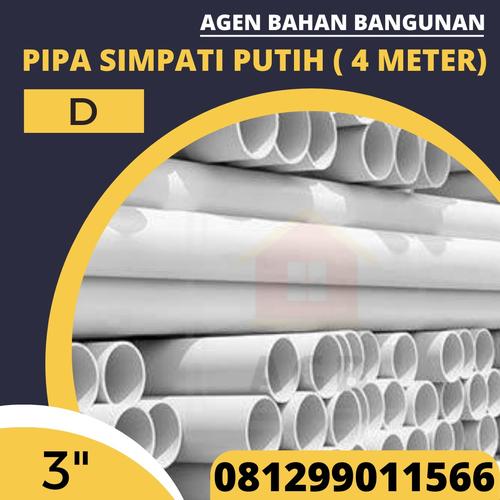 Jual Pipa PVC Simpati D 3" (Grosir) Warna Putih Panjang 4 Meter ...