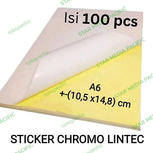 Promo Kertas Sticker A6 Chromo Lintec isi 100 Lembar/Stiker Label resi ...