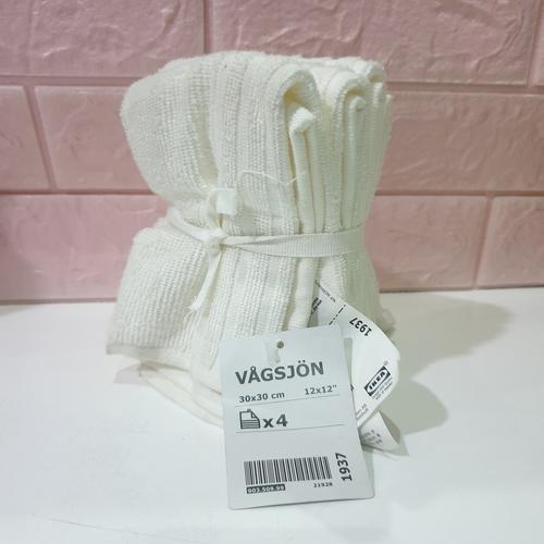 Jual Handuk Kecil Putih Ukuran 30x30cm Isi 4 Pc Daya Serap Tinggi ...