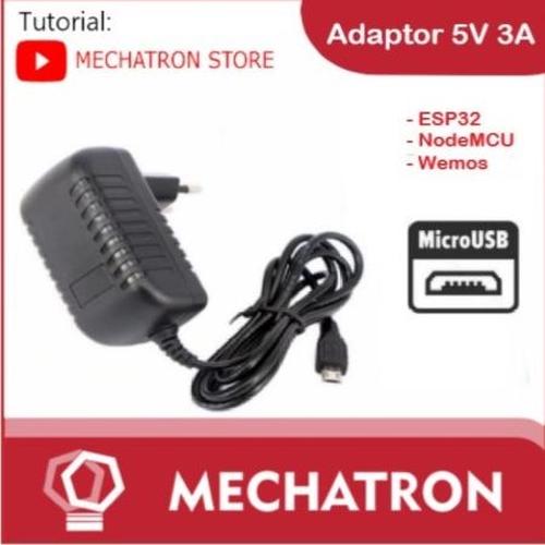 Jual Adaptor 5v 3A Micro USB ESP32 NodeMCU Wemos Arduino Power Supply ...