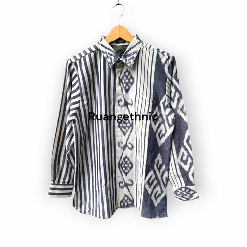 Jual kemeja tenun ikat troso/kemeja tenun panjang/baju tenun pria murah ...