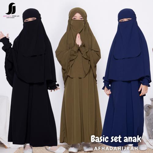 Promo Gamis anak perempuan set cadar BASIC terbaru baju dan hijab instan sya - Hitam, 6 - Kab ...