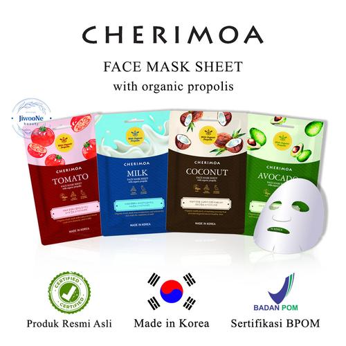 Promo Cherimoa Face Mask Sheet Mask Organic Propolis Asli Korea Masker ...
