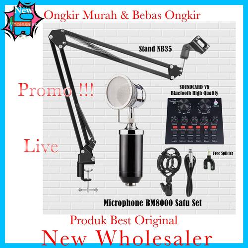 Jual paket set live streaming recording v8 plus bm8000 original Full set - Jakarta Barat ...