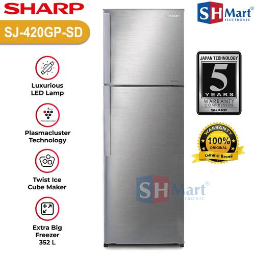 Promo KULKAS SHARP 2 PINTU JUMBO SJ-420GP-SD PLASMACLUSTER ION 338 ...