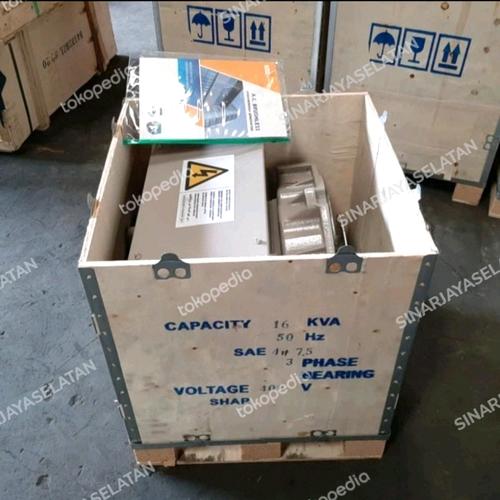 Jual DINAMO ALTERNATOR GENSET 16 KVA 380v Single Bearing 100% Full ...