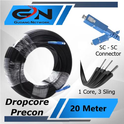 Jual Kabel Precon 1core / Drop Wire Cable 1core /FTTH 1 core SC - 20m ...