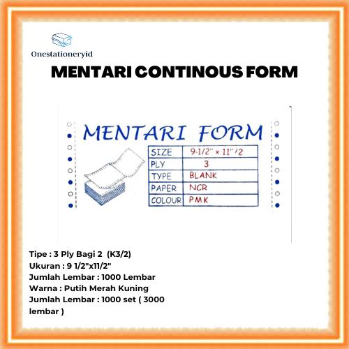 Jual Kertas Continuous/Continous Form K3/2, 3 Rangkap 3 Ply Bagi 2 NCR PMK - Jakarta Utara ...