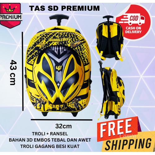 Jual Tas Troley Sekolah Anak SD Transformer Bumblebee Hard Cover 3D ...