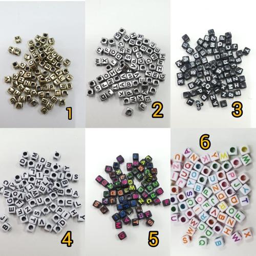 Jual 50gram Mote KOTAK Alfabet / Abjad / Huruf / Abjat - 4.kotak putih ...