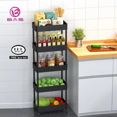 Jual Rak Troli 5 Susun Ukuran 107x20x35 Rak Plastik Serbaguna - Putih ...