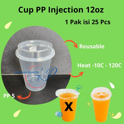 Jual Cup PP Injection Oval 12oz 380ml l Gelas Plastik Boba Cheese Tea ...