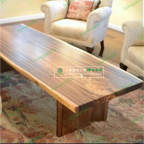 Jual meja tamu kayu solid trembesi coffe table minimalis panjang 1,8 ...