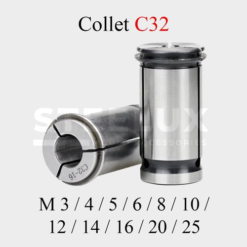 Jual Collet C32 SC32 3/4/5/6/8/10/12/14/16/20/25mm Chuck Bor As Jepit ...