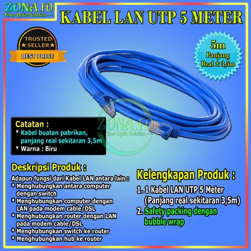Jual Kabel Lan 5 Meter Kabel Lan UTP Cat5e Network Cable LAN - Kota ...