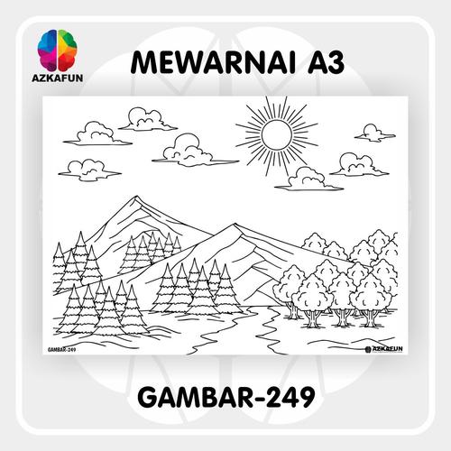 Jual Kertas Mewarnai A3 PEMANDANGAN - belajar mewarnai anak - GAMBAR ...