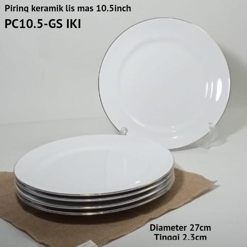 Jual Piring makan ceper keramik KFC Lis mas PC10A-GS (6pcs) Indo ...