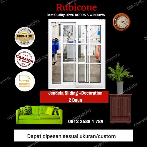 Jual Jendela UPVC Premium-Sliding Decoration-Putih - L100 x T120cm ...