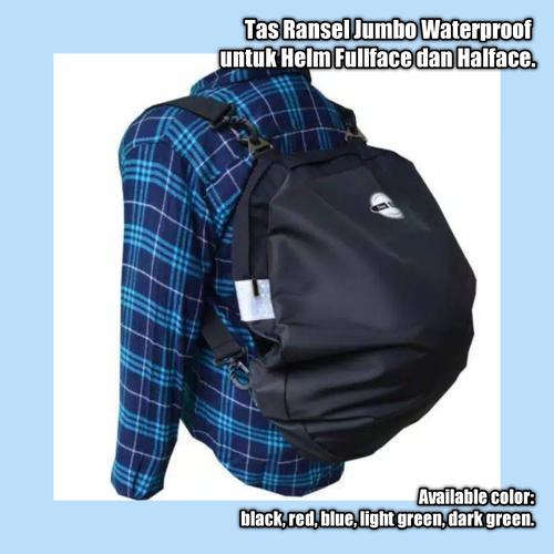 Jual tas ransel waterproof untuk helm fullface dan halface - hijau tua ...