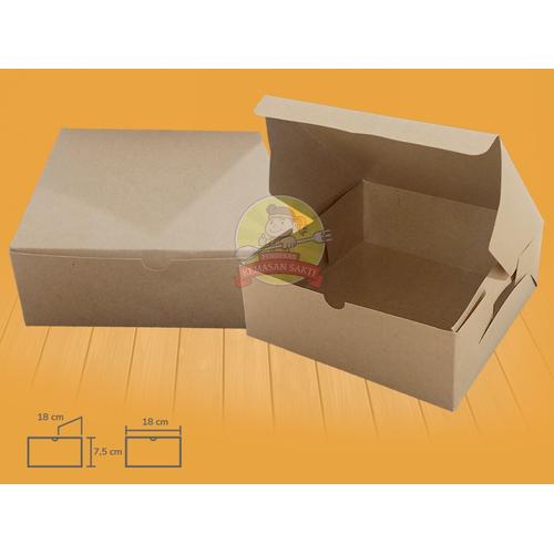 Jual Paper Kraft Box Nasi / Dus Nasi Coklat 18x18 / Box Snack Kue ...