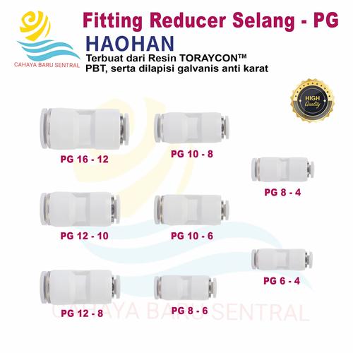 Promo Konektor Fitting Pneumatic Lurus Sambungan Selang PG - PG 6-4 ...