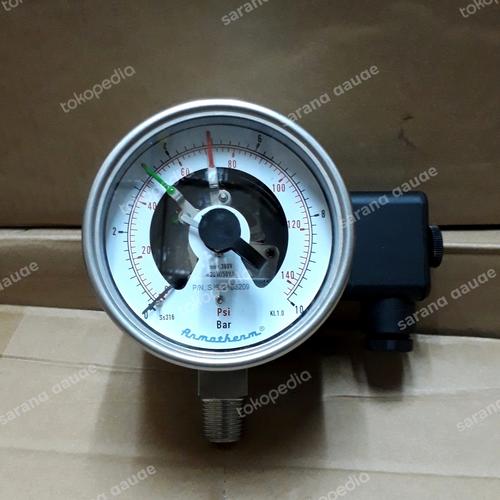 Jual preasure gauge kontak 4" 10bar allss model raket kontak nc-no ...