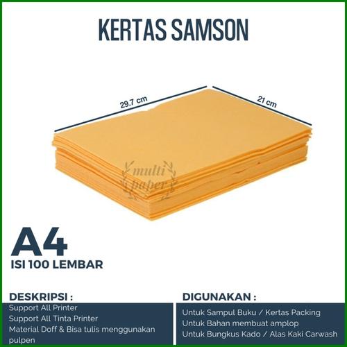 Jual Kertas Samson A4 isi 100 lembar / Kertas Samson Cokelat A4 ...