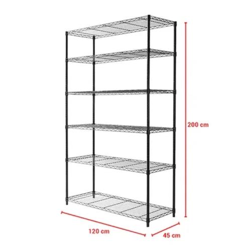 Jual Rak Wire 6 Tingkat 80 Kg Pertingkat 120 x 45 x 200 Cm Hitam - Kab ...