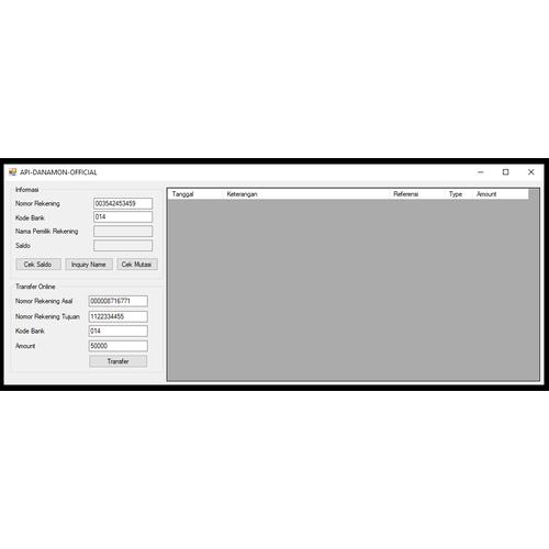 Jual source code VB. Net API DANAMON (Cek Saldo & Mutasi Saldo) - Kota Pontianak - Ngoding Yuk ...