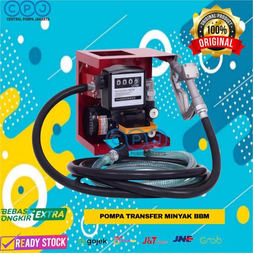 Jual POMPA TRANSFER MINYAK BBM 220V 550WATT FLOWMETER SOLAR BENSIN OLI ...