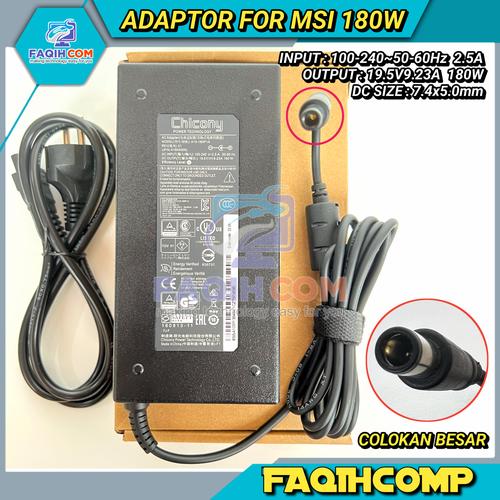 Jual Adaptor Charger Laptop MSI Chicony 19.5V 9.23A DC 7.4*5.0 GP63 ...
