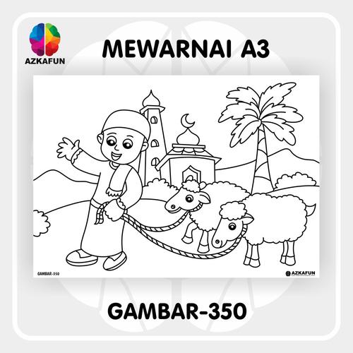 Jual Kertas Mewarnai A3 IDUL ADHA - belajar mewarnai anak - GAMBAR 350 ...