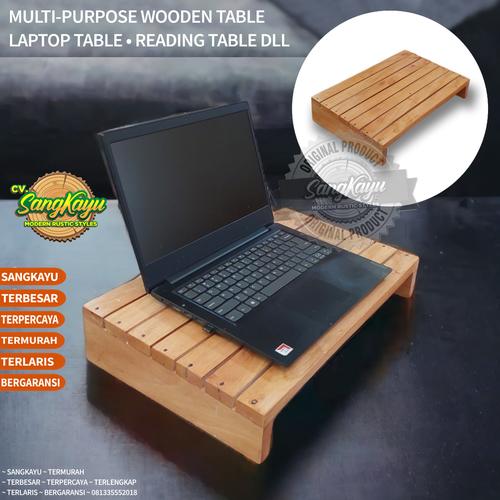 Jual Wooden desk organizer monitor stand meja monitor kayu meja laptop ...