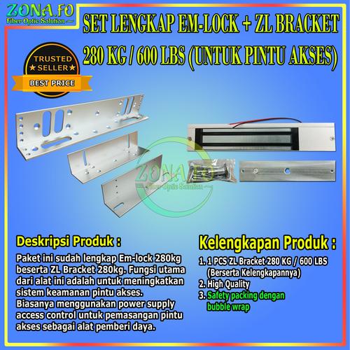 Promo Emlock Em Lock Magnetic Lock With Bracket ZL 280kg 600Lbs Paket ...