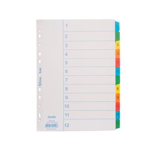 Jual Pembatas Dokumen Divider A4 12 pages (1 - 12 index) 6241 karton ...