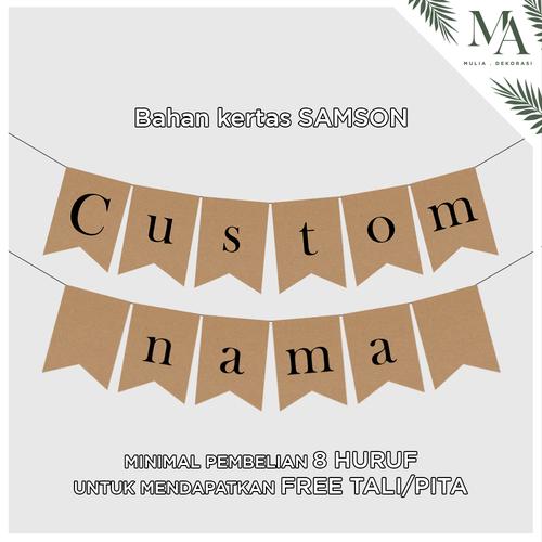 Jual Bunting Flag Banner Custom Nama Per Huruf Kertas Karton Samson ...