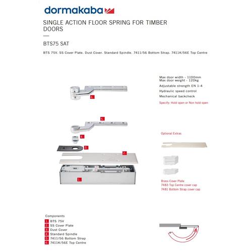Jual Dorma BTS 75V EN1-4 + 7411 Botom Strap & Top Center for Single ...