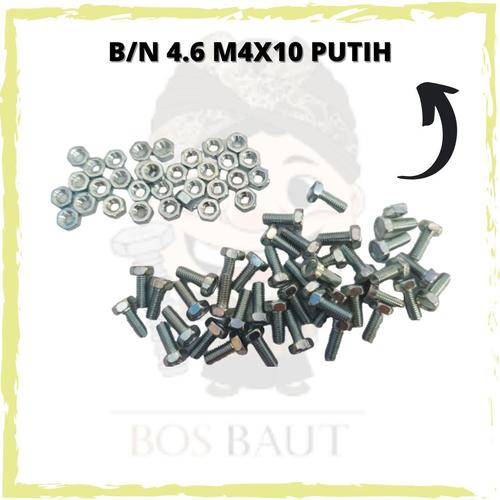 Jual Baut Mur Besi M4X10 P0.7 K7 PUTIH - Kota Surabaya - Bos Baut | Tokopedia