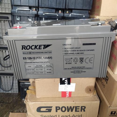 Jual battery vrla/kering rocket 12V 120ah ups solar panel - Jakarta ...