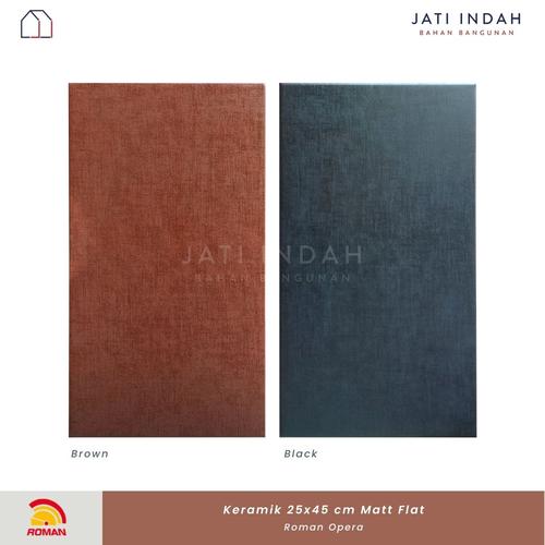 Jual Keramik Dinding 25x45 cm Matt Flat ROMAN Opera - Brown 45254 - Kab ...
