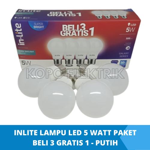 Jual Paket Beli 3 Gratis 1 Lampu LED Bulb Inlite 5w 7w 9w 12w 15w ...