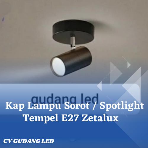 Promo Kap Lampu Sorot / Spotlight Tempel Fitting E27 Zetalux - Hitam ...