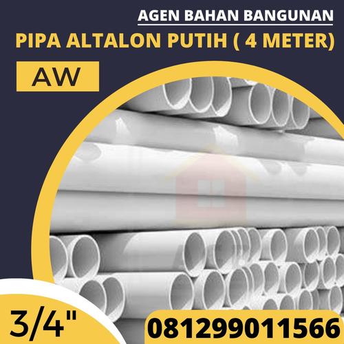 Jual Pipa PVC Altalon Aw 3/4" (Grosir) Warna Putih Panjang 4 Meter ...