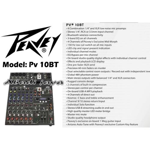 Jual mixer peavey pv10bt peavey pv 10bt peavey pv10 bt 10 channel original - Jakarta Barat ...