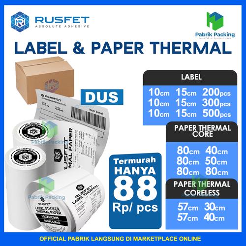 Jual Kertas Thermal EDC Label Thermal Kertas Struk Kasir Rusfet / Dus ...