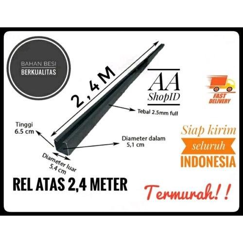 Jual rel atas 2,4 meter rel pintu henderson pintu garasi pintu sliding ...
